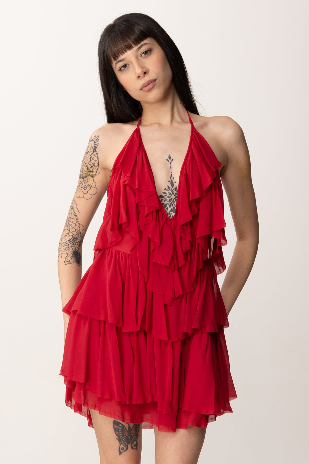 Aniye By Woman Mini Ruffled Dress Pen 185708 CHERRY :PE25 – Khloefemme