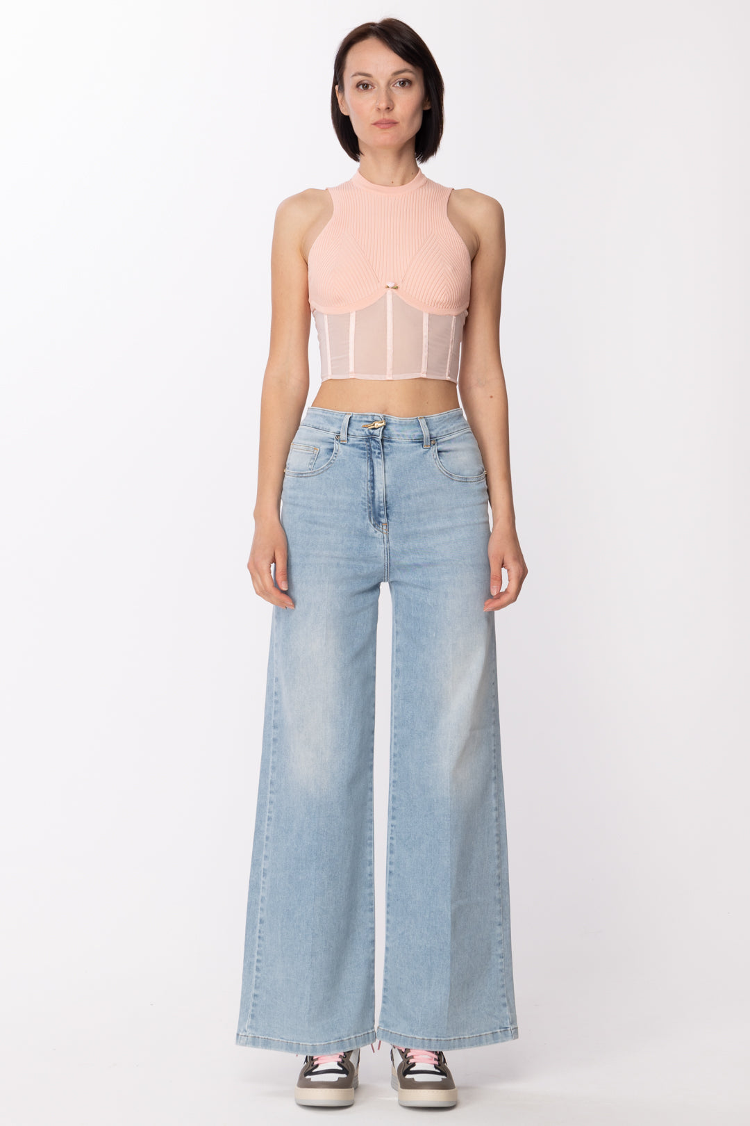 Aniye By Woman Top Steccato with American Neckline 185555 SOFT ROSE ...